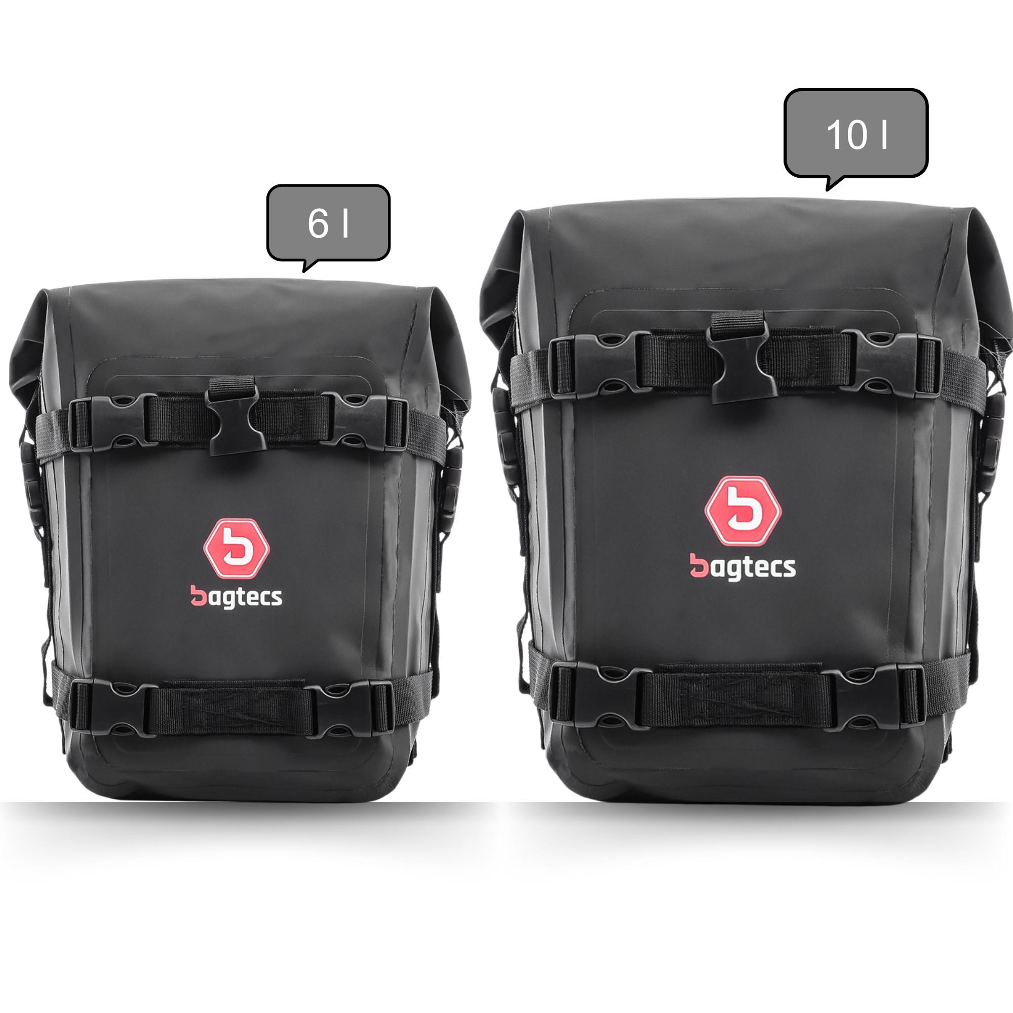 Crashbar Bag Bagtecs K3 for engine guard waterproof bag 6Ltr in black ...